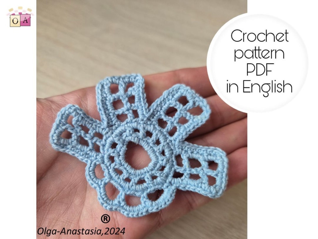 Blue Flower Crochet Pattern- Crochet Pattern Motif Flower , Crochet ...