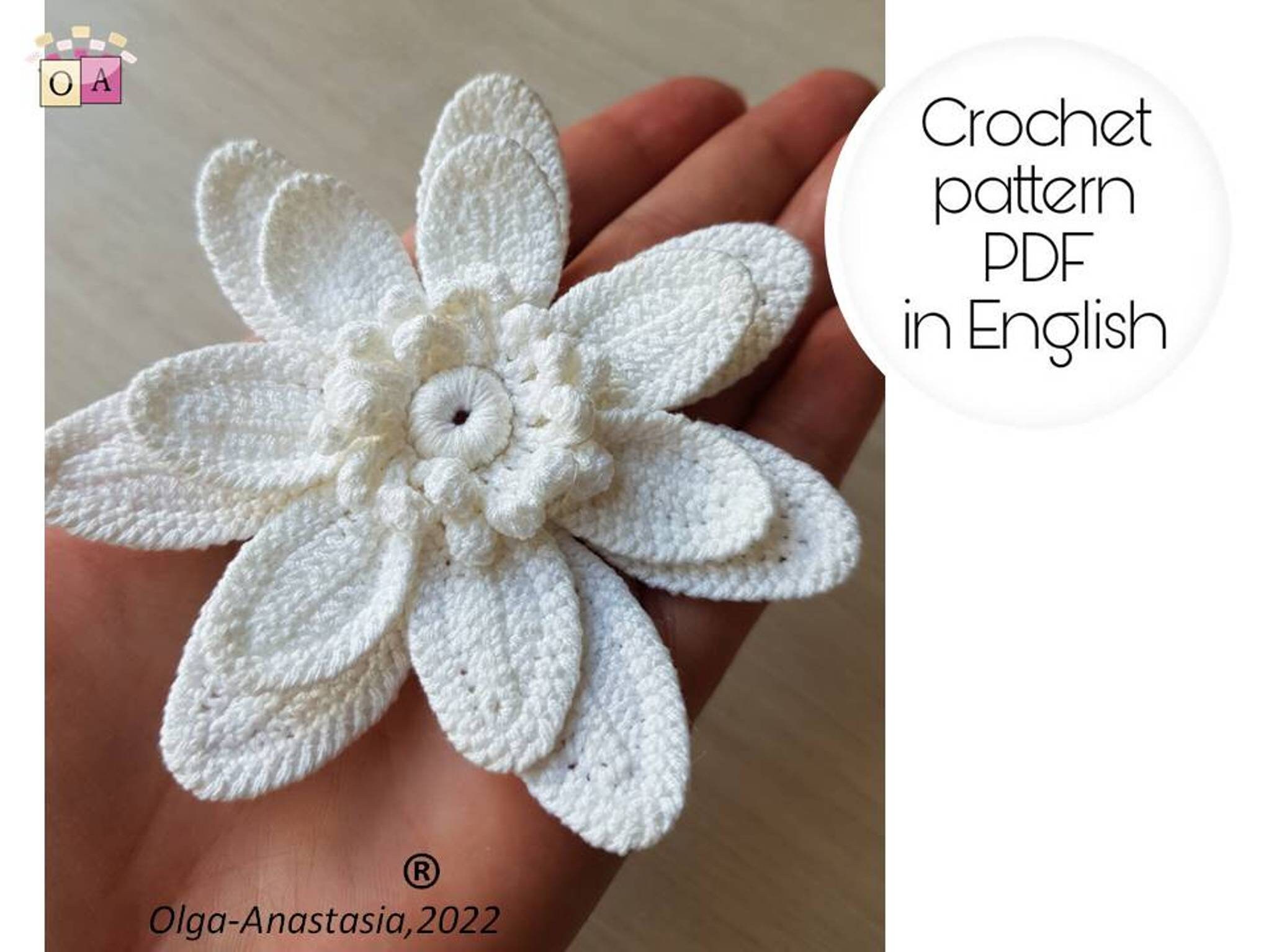 Lotus Crochet Pattern Crochet Motif Pattern Crochet - Etsy