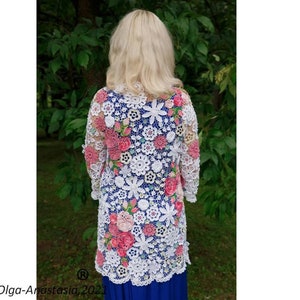 Crochet Cardigan Pattern - Modern Irish Lace , Wedding Crochet Cardigan ...