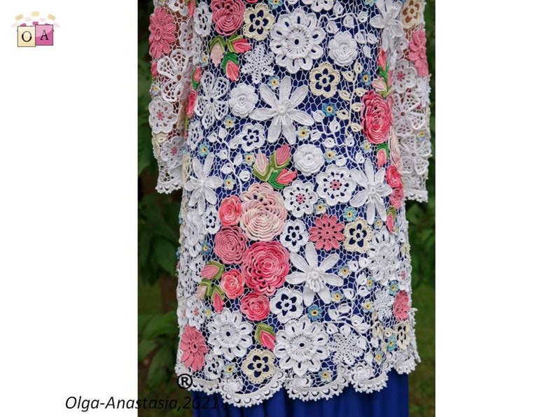 Crochet Cardigan Pattern Modern Irish Lace Wedding Crochet - Etsy