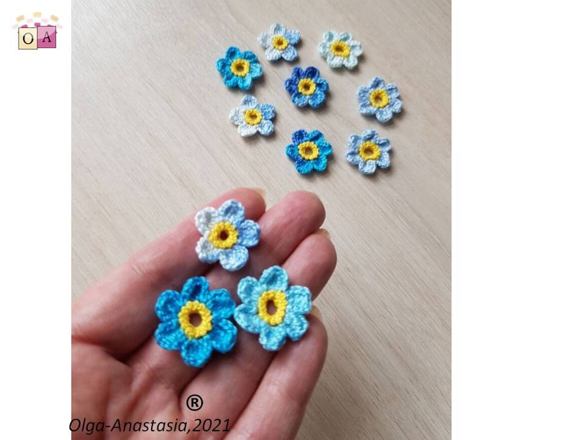 Forget Me Not Flower Pattern crochet Motif Pattern irish - Etsy