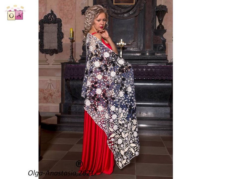 Crochet Pattern Shawl Irish Lace Shawl Wedding Scarf of - Etsy Canada