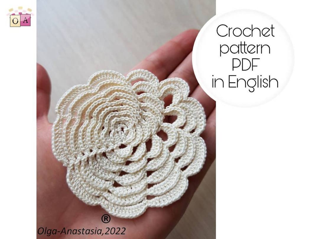 Rose Crochet Pattern: Irish Lace Flower Motif (PDF Pattern) - Etsy