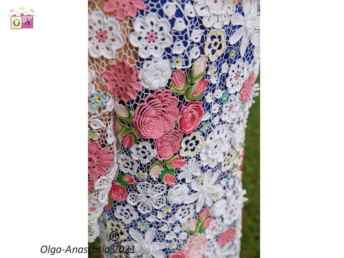 Crochet Cardigan Pattern Modern Irish Lace Wedding Crochet - Etsy