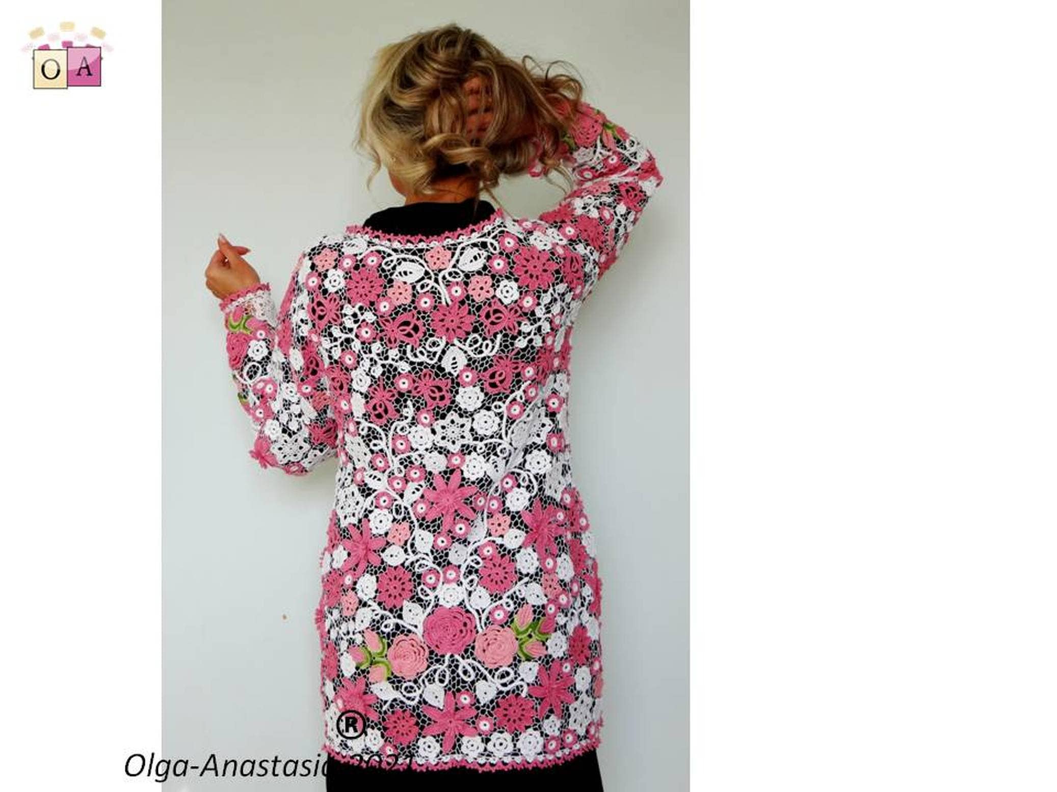 Crochet Cardigan Pattern Irish Lace Lace Cardigan Floral - Etsy