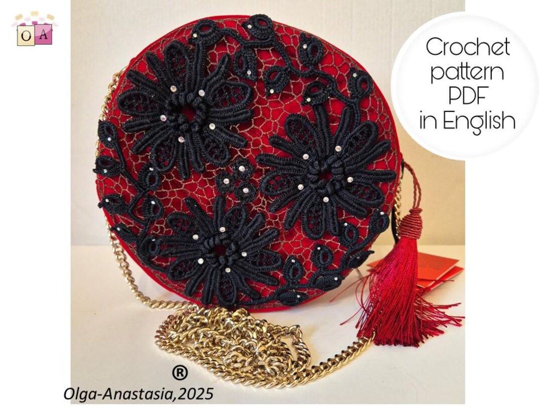 Irish Lace Crochet Bag Pattern: Floral Evening Handbag (PDF Pattern) - Etsy