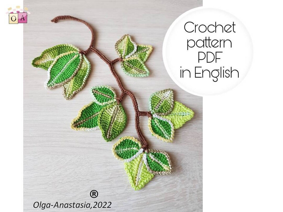 Crochet Branch Leaves Pattern- Irish Lace Branch -pattern Crochet ...
