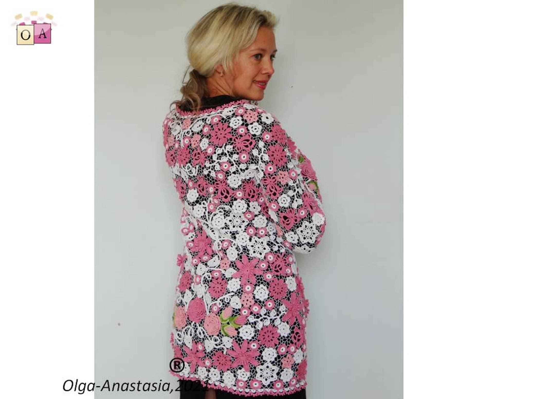 Crochet Cardigan Pattern Irish Lace Lace Cardigan Floral - Etsy