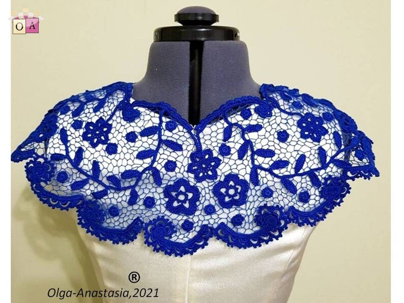Antique Blue Irish Lace Collar - PDF Pattern - Etsy