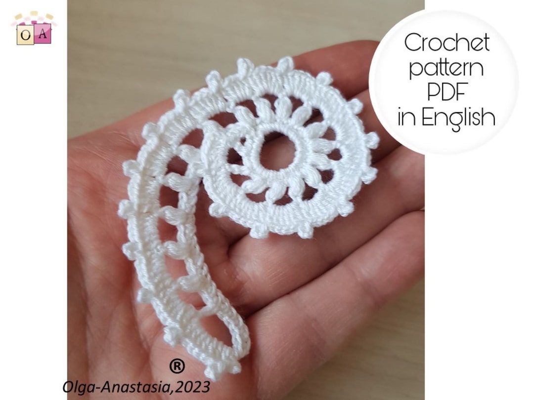 Antique Scroll Motif Pattern for Irish Lace -crochet Applique Pattern ...