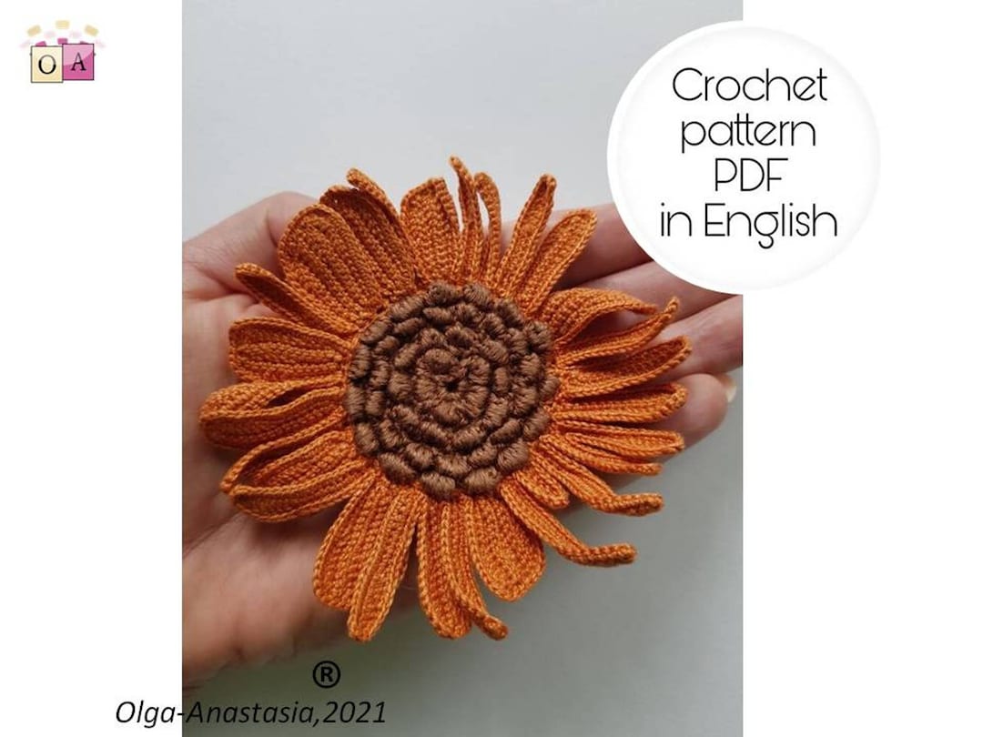 Sunflower Crochet Pattern: Irish Lace Motif (PDF Pattern) - Etsy