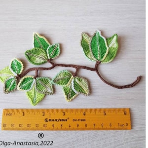 Crochet Branch Leaves Pattern: Irish Lace Applique (PDF Pattern) - Etsy