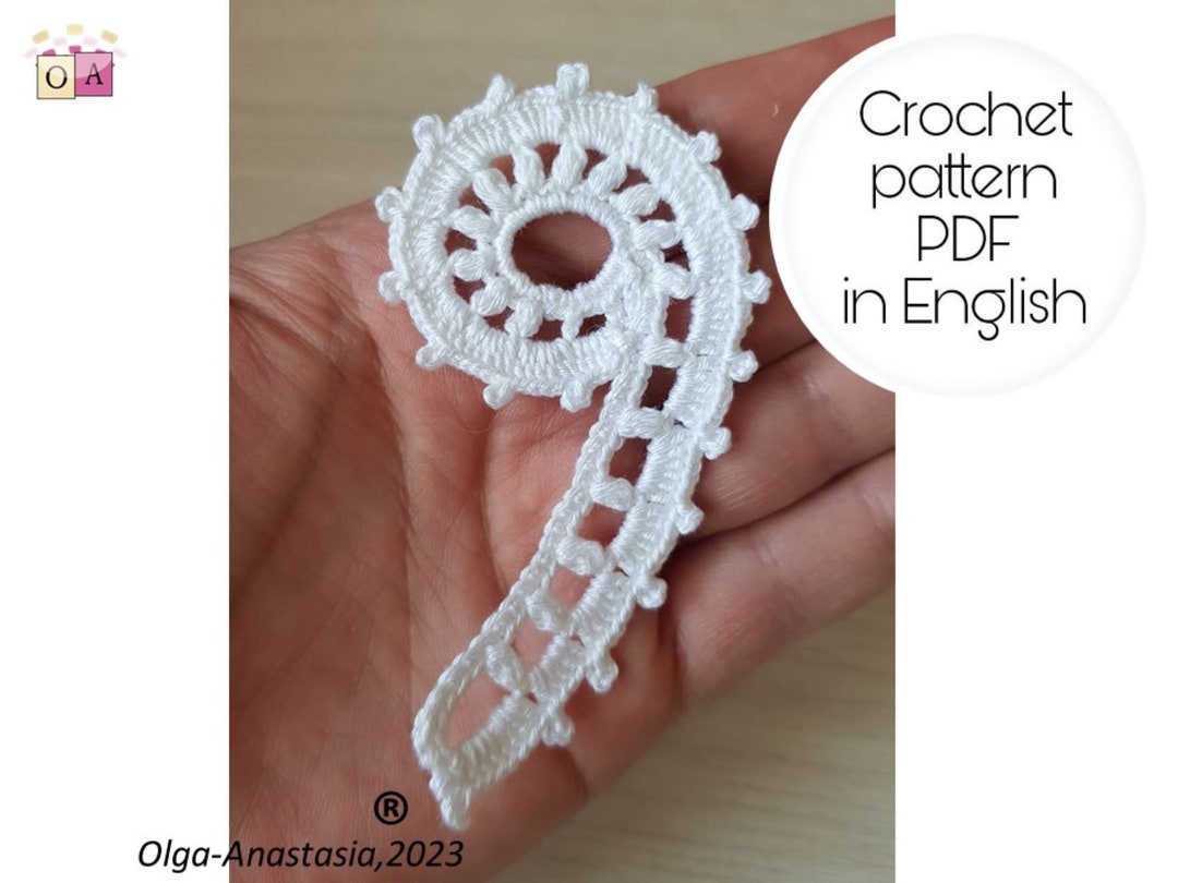 Scroll Motif Pattern for Irish Lace Crocheting -crochet Applique ...