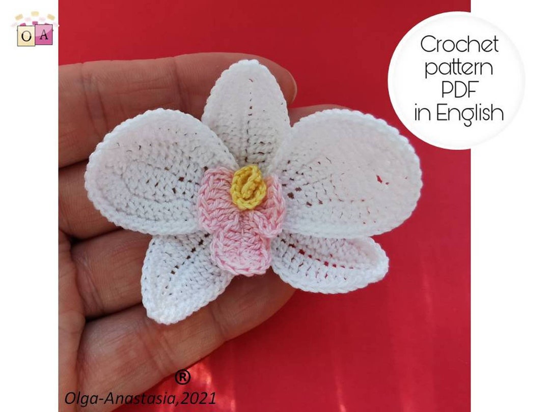 Orchid Crochet Pattern - Irish Lace - Crochet Applique Flower- Motif 3D ...