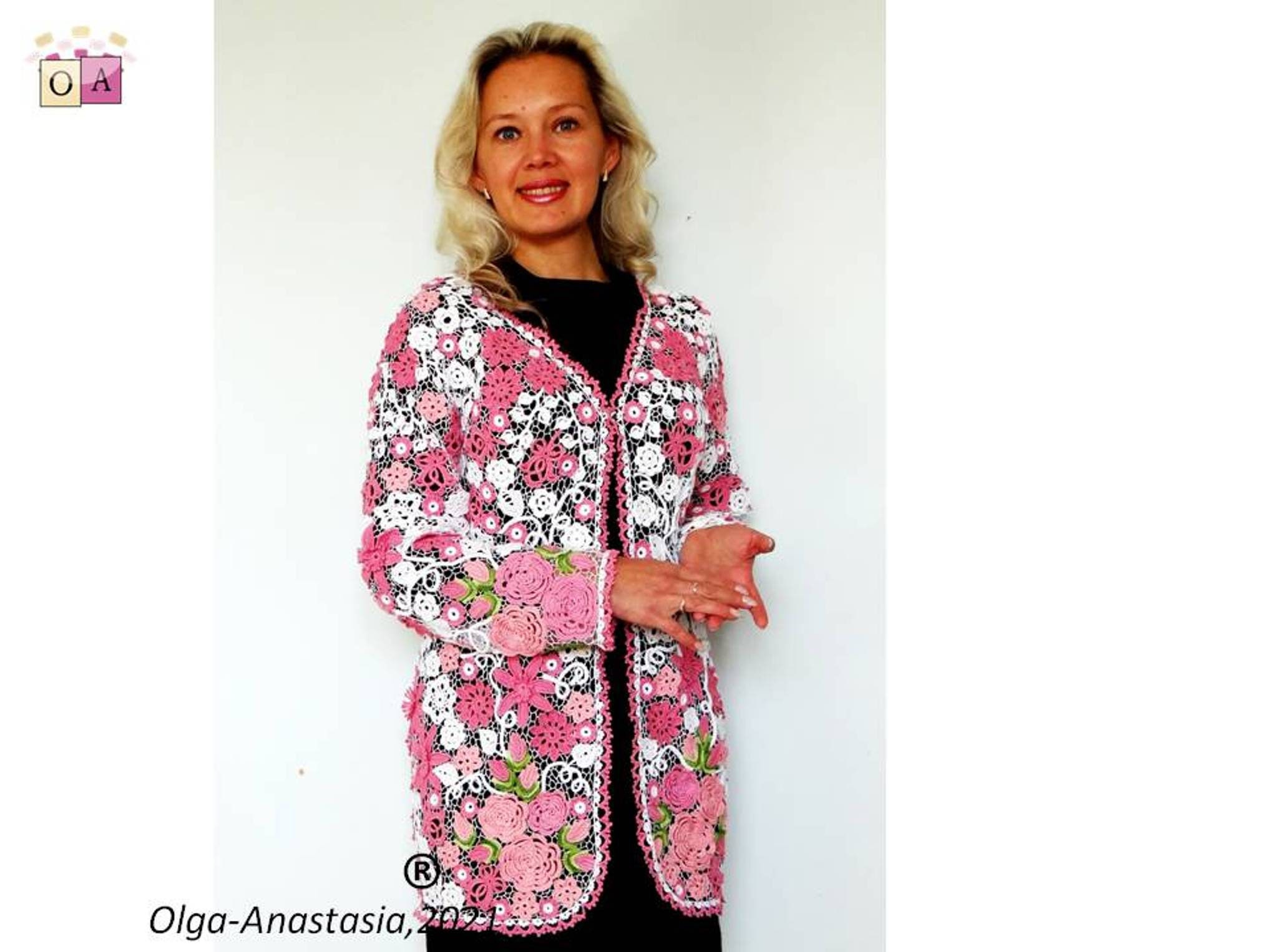 Crochet Cardigan Pattern Irish Lace Lace Cardigan Floral - Etsy