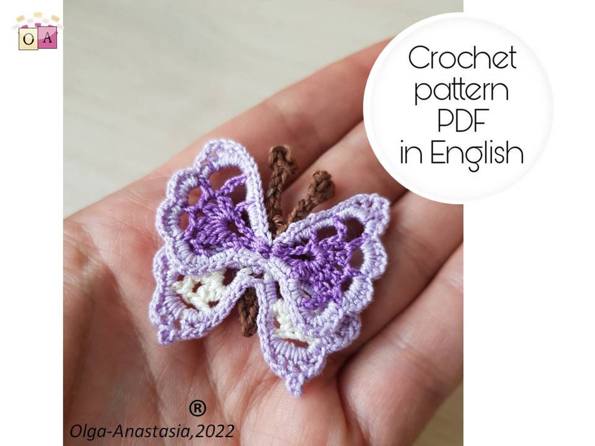 Butterfly Crochet Pattern Crochet Motif Pattern Crochet - Etsy
