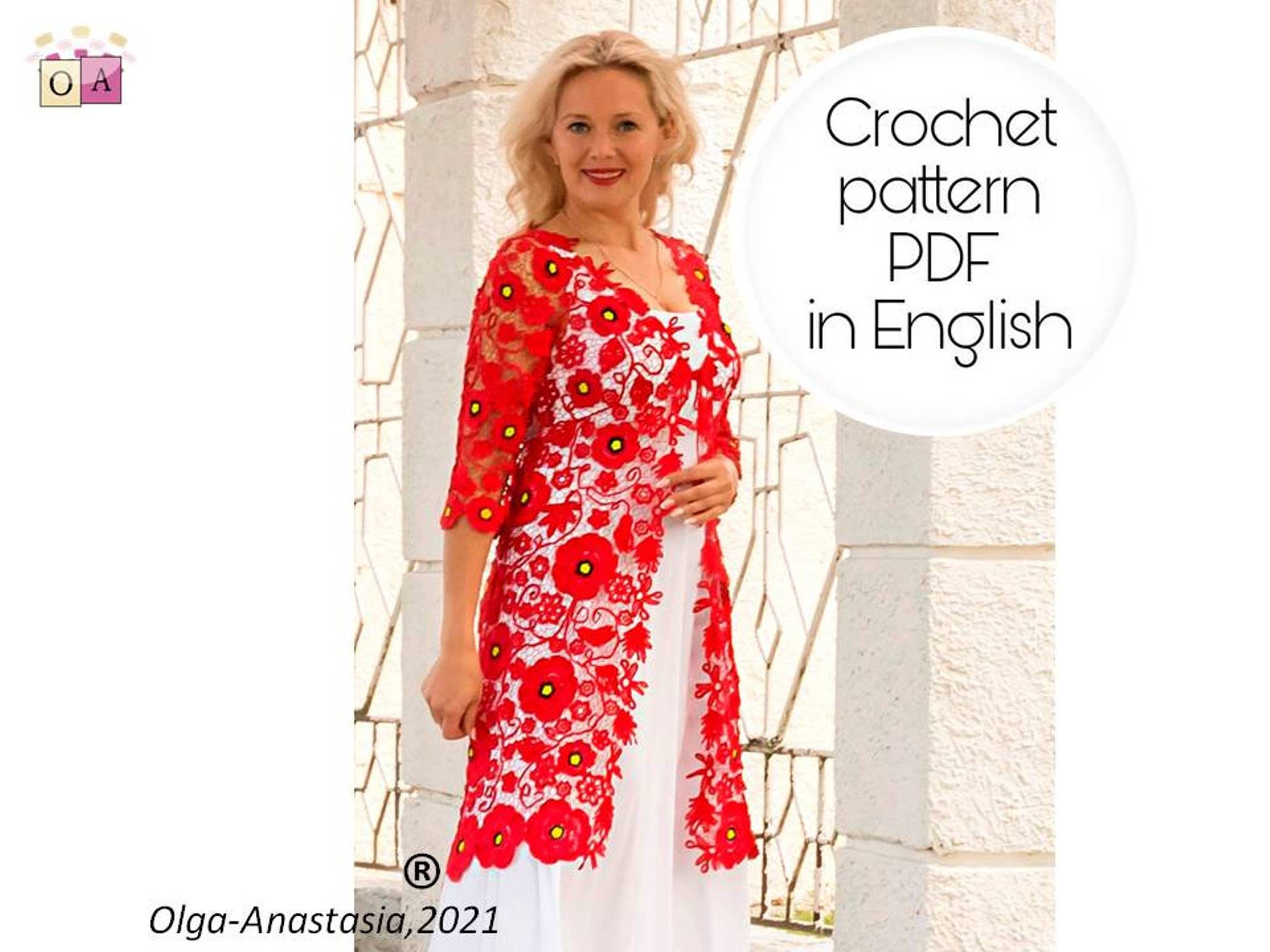 Irish Lace Cardigan Pattern Crochet Cardigan Red Wedding - Etsy