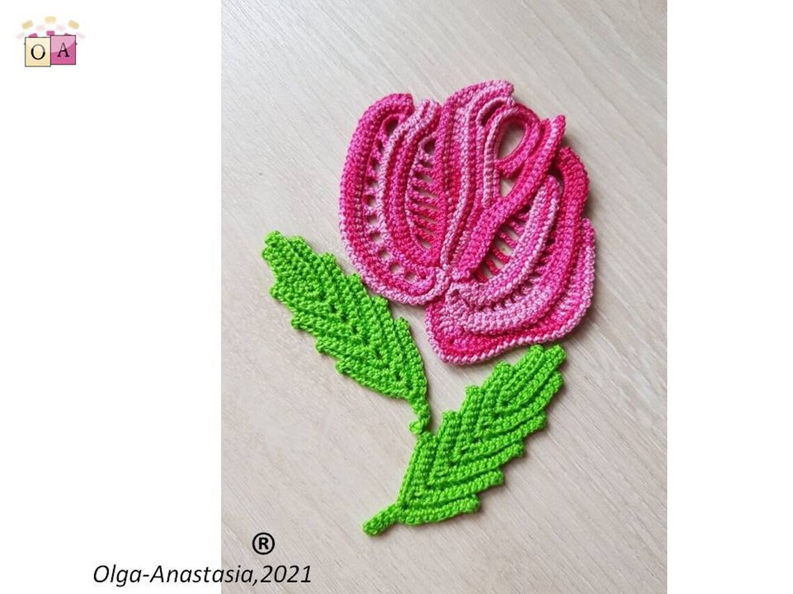 Roses and Leaves Crochet Pattern Irish Lace Crochet Pattern - Etsy