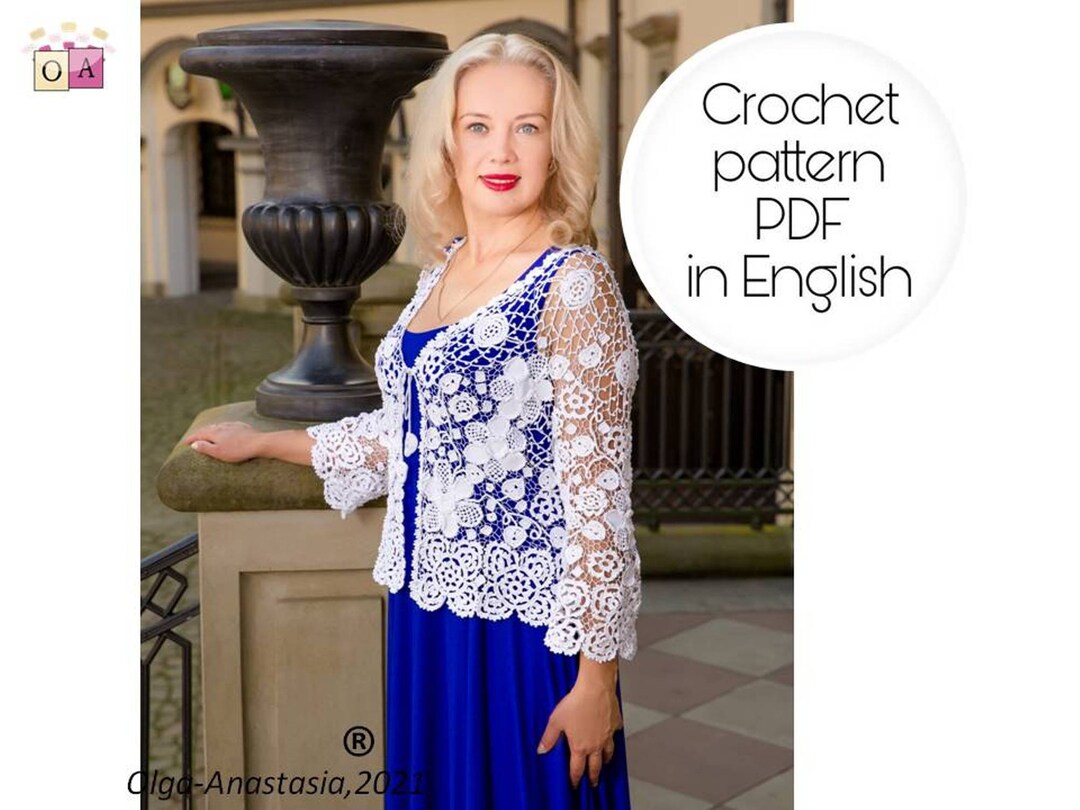 Irish Lace Cardigan- Pattern Crochet Wedding Cardigan, Wedding Cape ...
