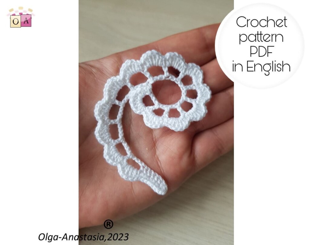 Crochet Scroll Applique Pattern: Irish Lace Motif (PDF Pattern) - Etsy
