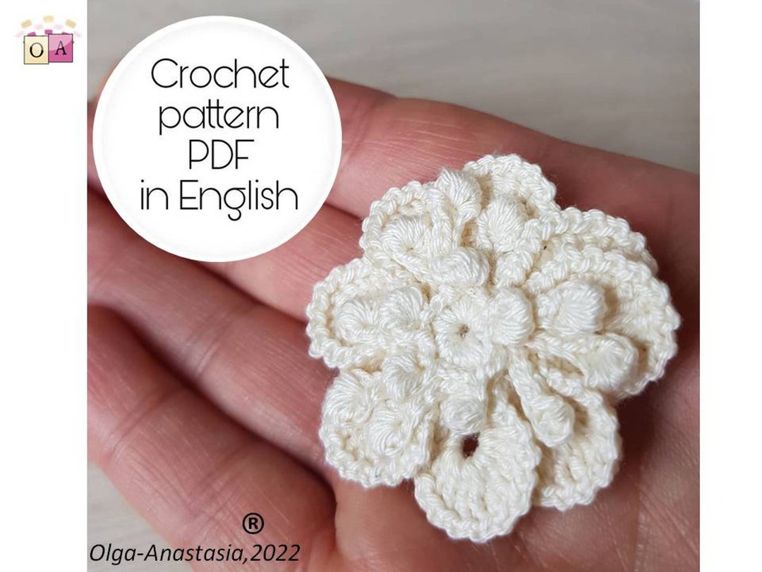 Irish Lace Crochet Flower Motif Pattern (PDF) - Etsy