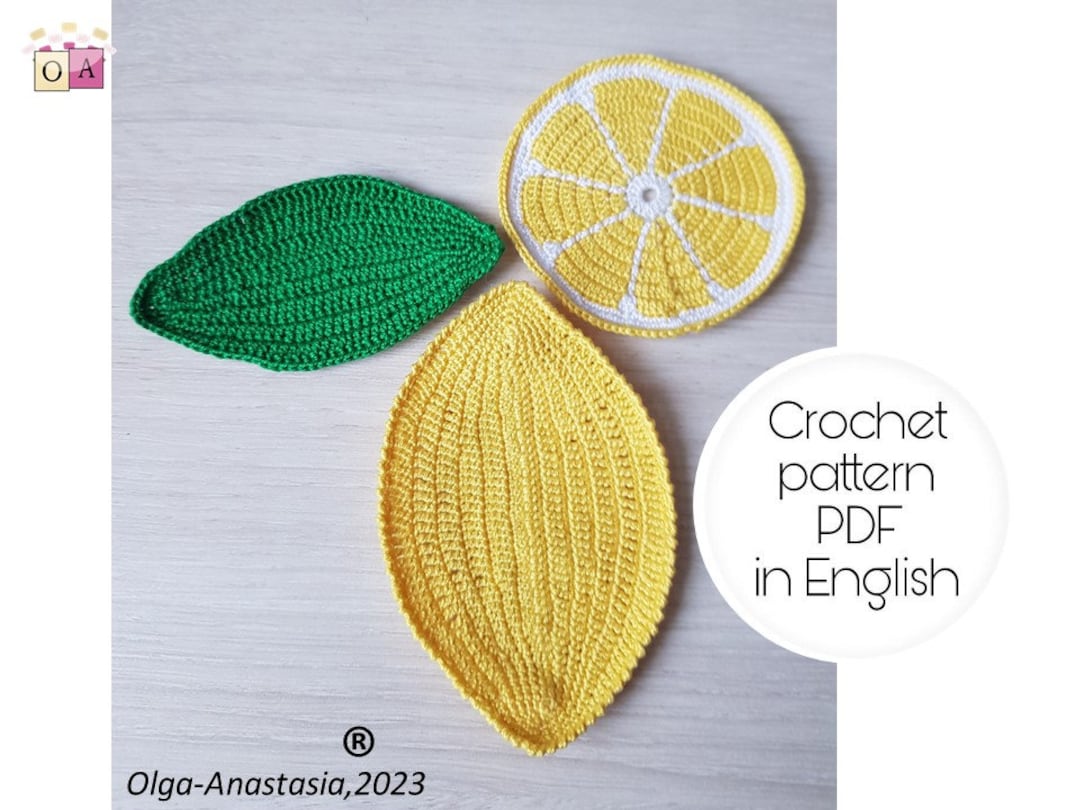 Set of Lemons Crochet Pattern- Irish Lace Motif 3D Crochet Pattern ...