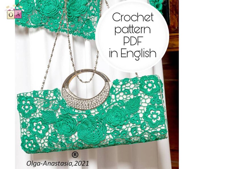 Crochet Pattern Bag Irish Lace wedding Bag irish Crochet | Etsy