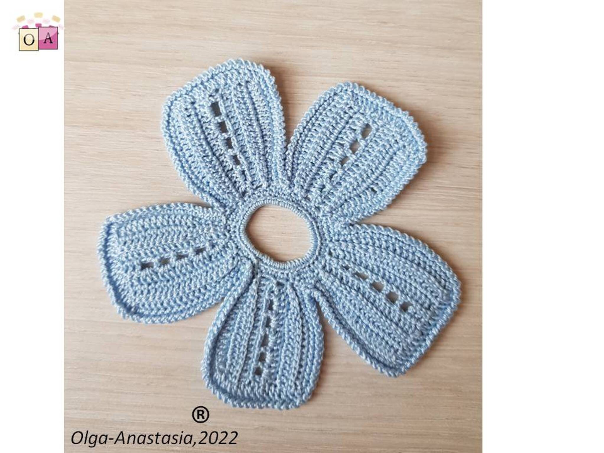 Blue Flower Crochet Pattern Crochet Pattern Motif Flower - Etsy