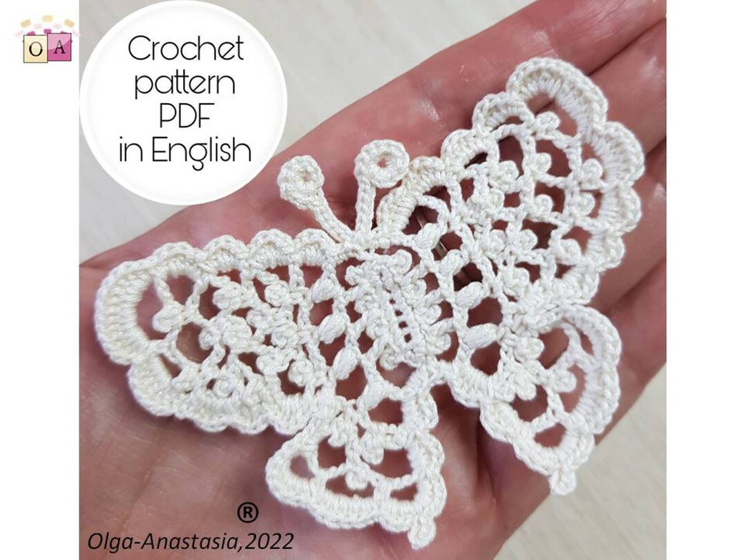 Butterfly Crochet Applique Pattern: Modern Motif Tutorial (PDF) - Etsy