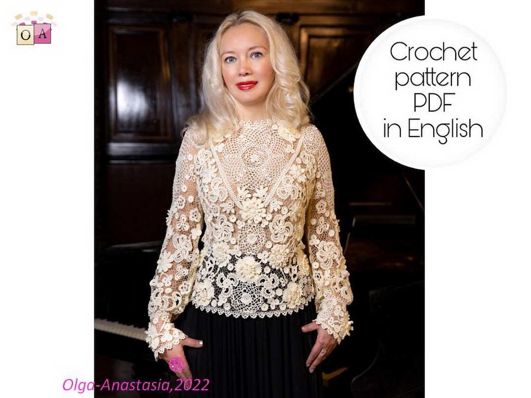 Antique Pullover Irish Crochet Pattern - Edwardian and Victorian Style ...