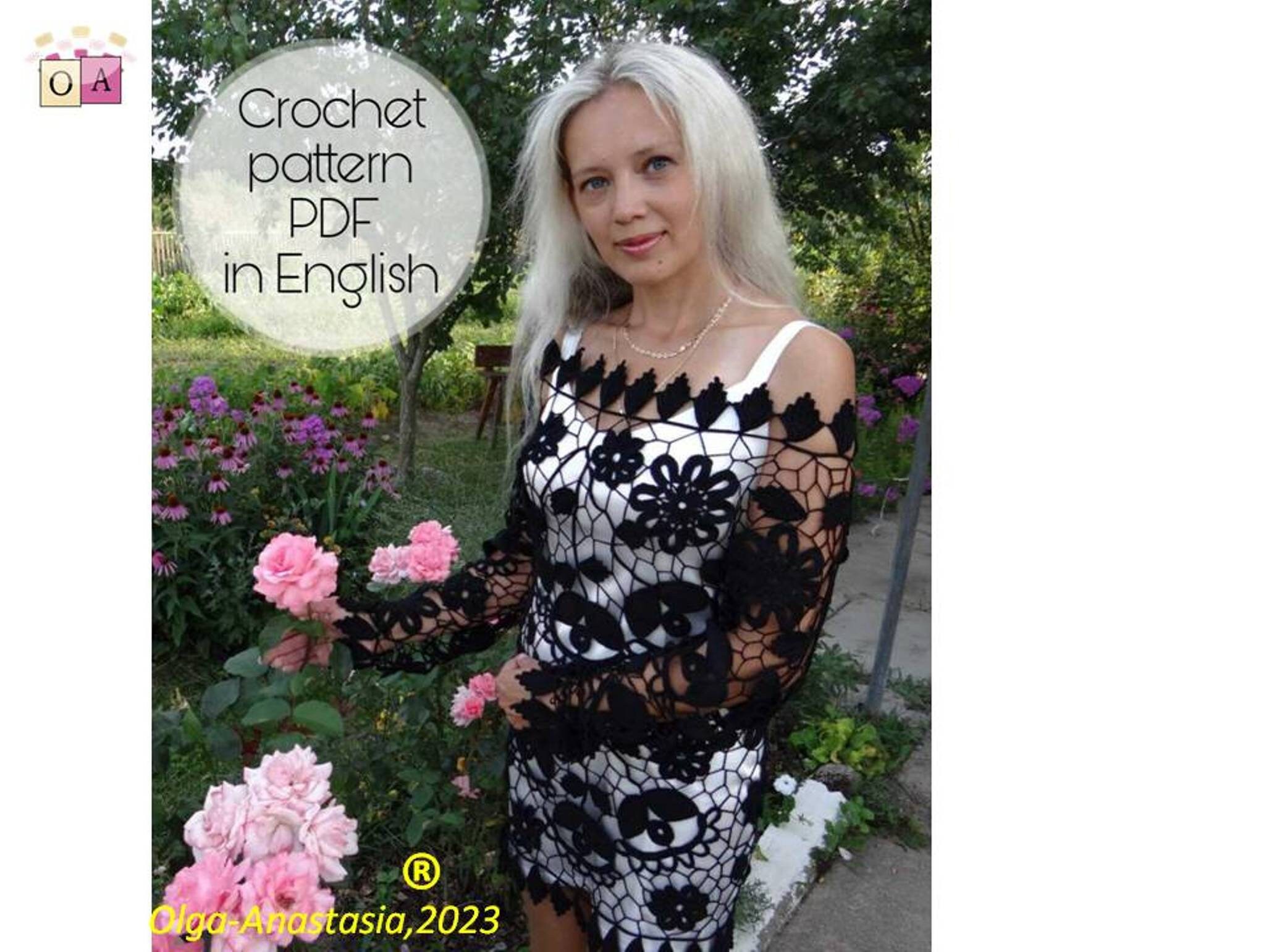 Irish Lace Crochet Tunic Pattern: Black Dress Replica (PDF Pattern) - Etsy
