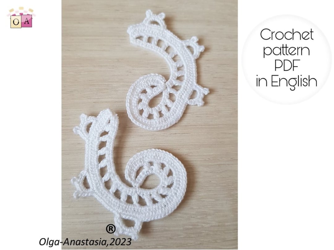 Antique Curl Scroll Motif Pattern for Irish Lace -crochet Applique ...