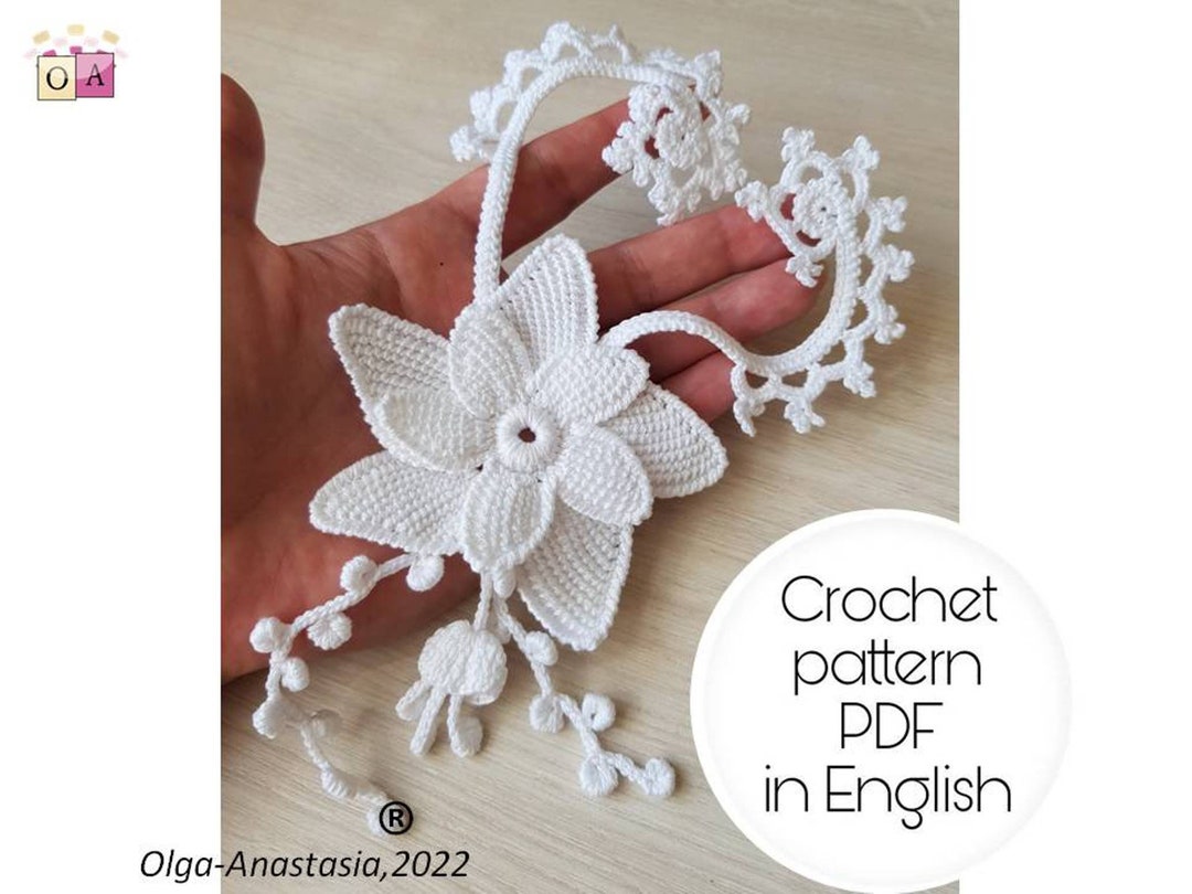 Floral Scroll Crochet Pattern: 3D Flower Applique (PDF Pattern) - Etsy