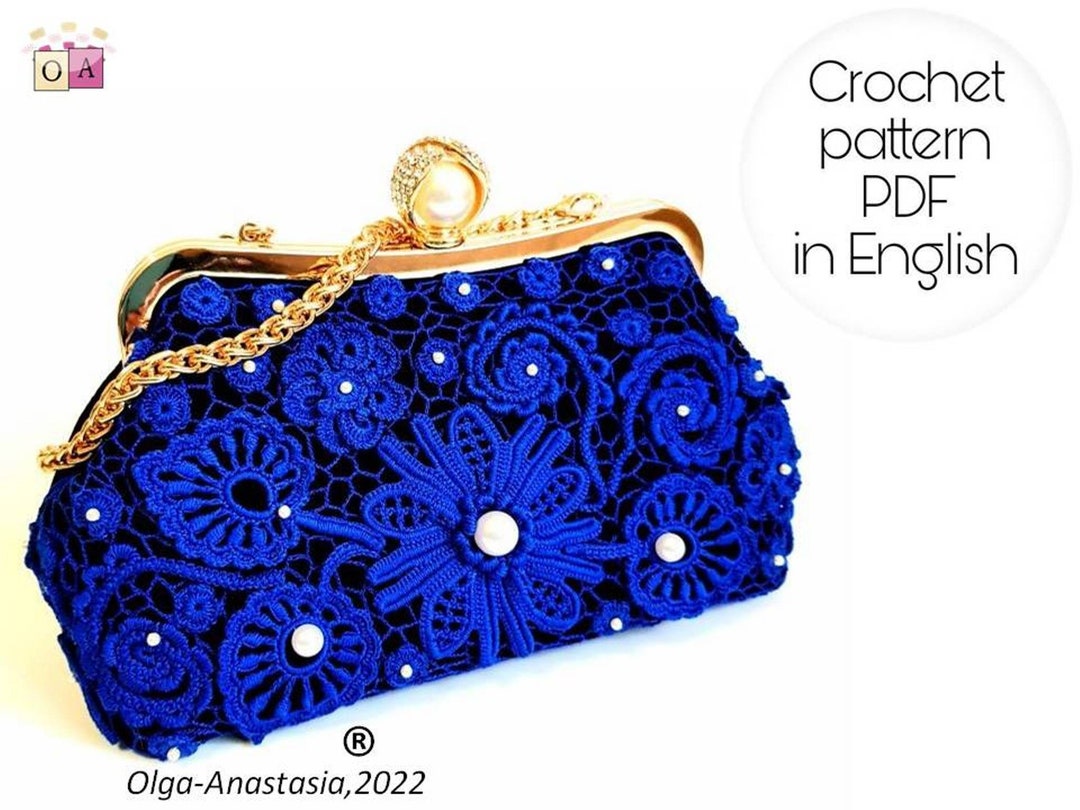 Irish Lace Wedding Bag irish Crochet Blue Lace Vintage Crochet vintage ...