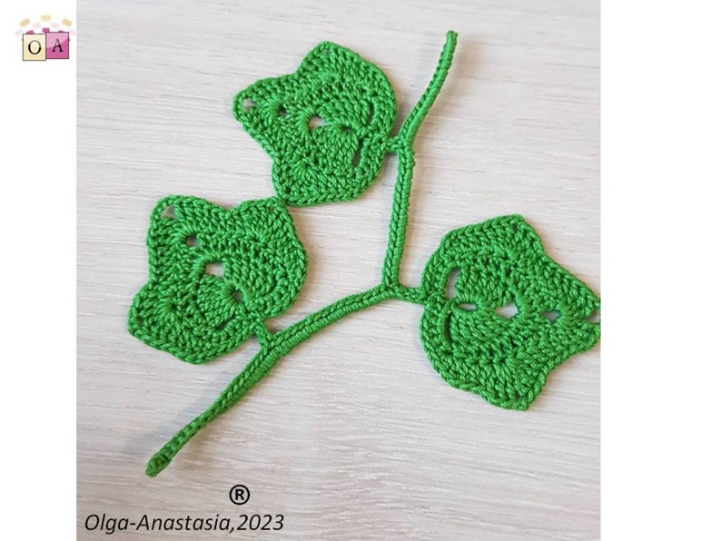 Crochet Ivy Branch Pattern: Irish Lace Leaf Applique (PDF Pattern) - Etsy