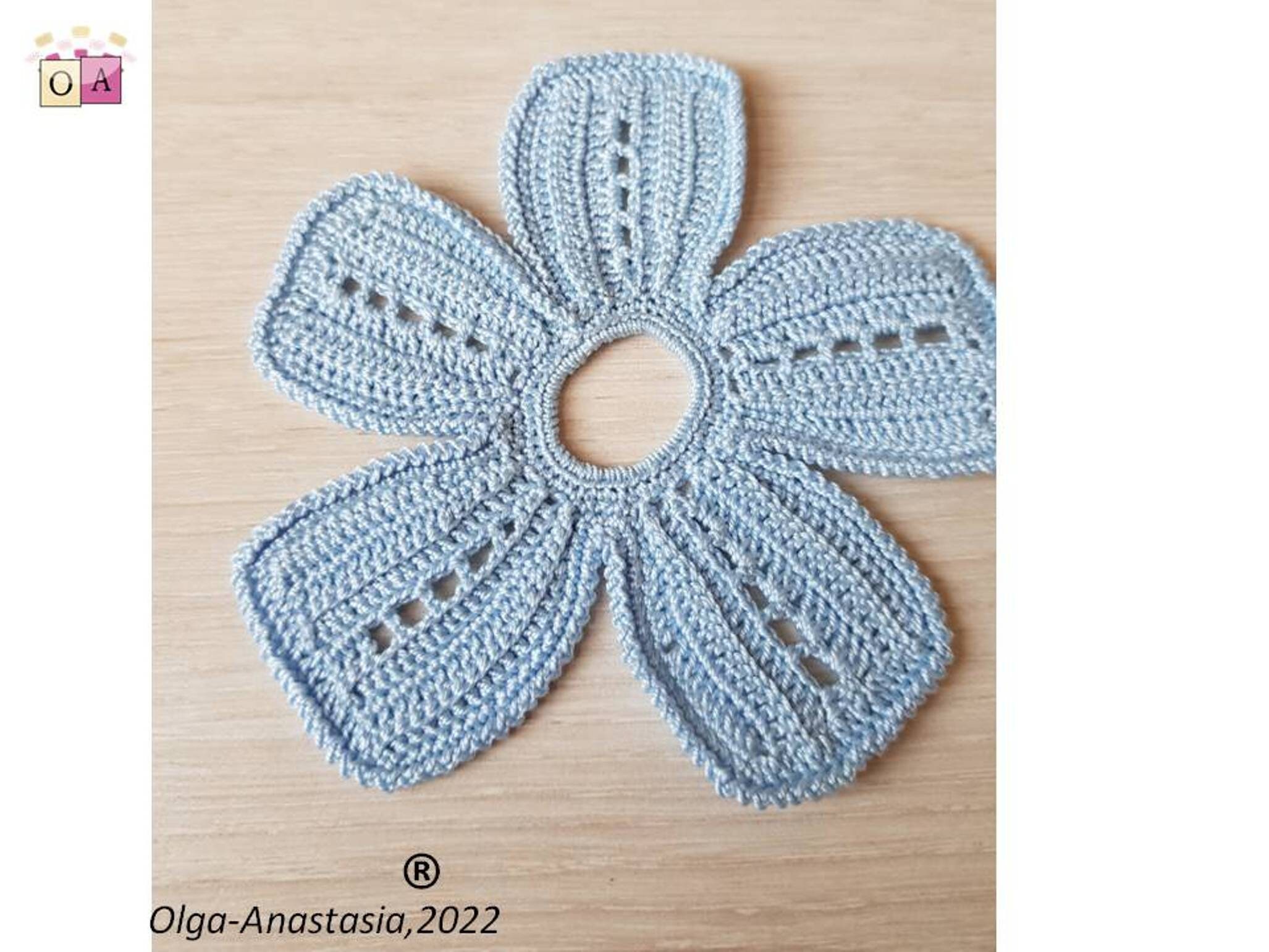 Blue Flower Crochet Pattern Crochet Pattern Motif Flower - Etsy