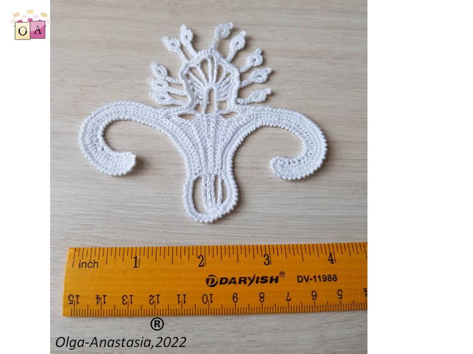 Antique Crown Scroll Crochet Pattern: Irish Lace Applique (PDF Pattern ...