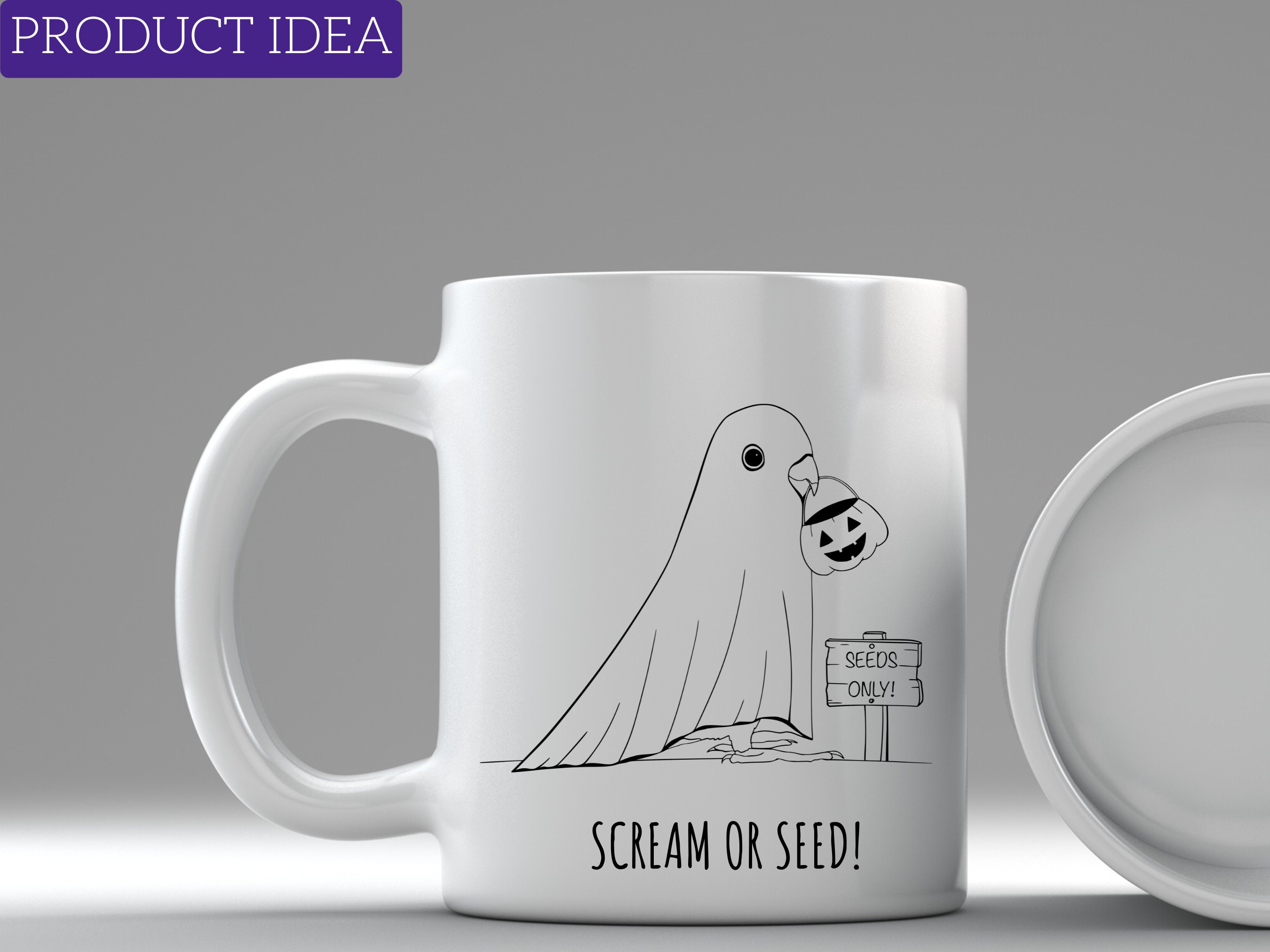 Ghost Cockatiel Cute Happy Halloween Trick or Treat Parrot Bird ...