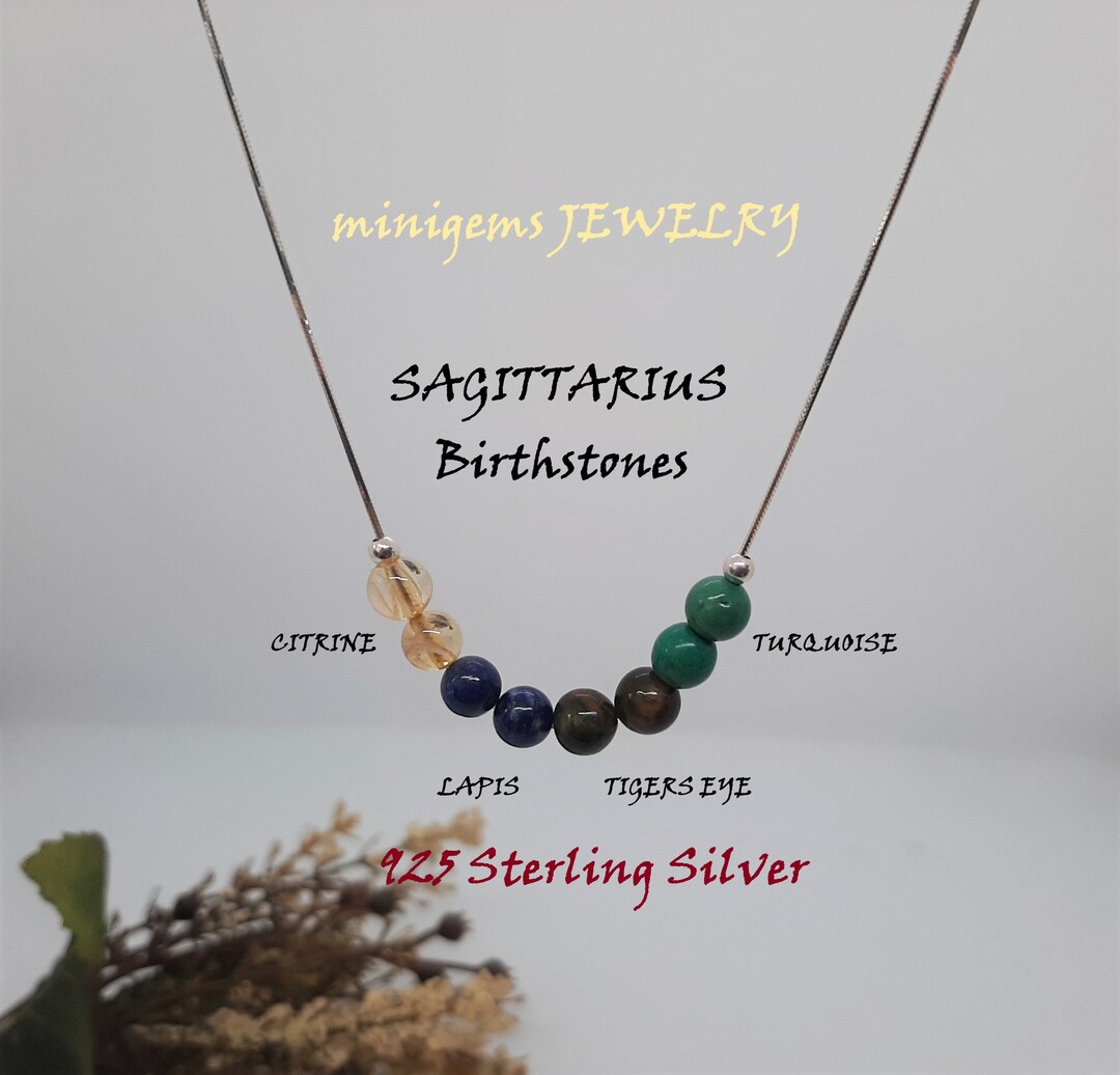 Sagittarius Birthstone Necklace,925 Silver Sagittarius Zodiac Gemstone ...