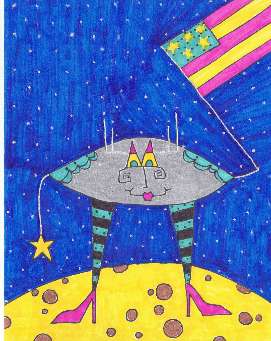 Set of Space Theme Cards set of 2 Space, Galaxy Cards - Etsy