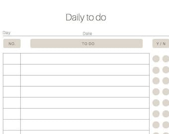 Minimal Daily Planner to Do List Print From Home - Etsy