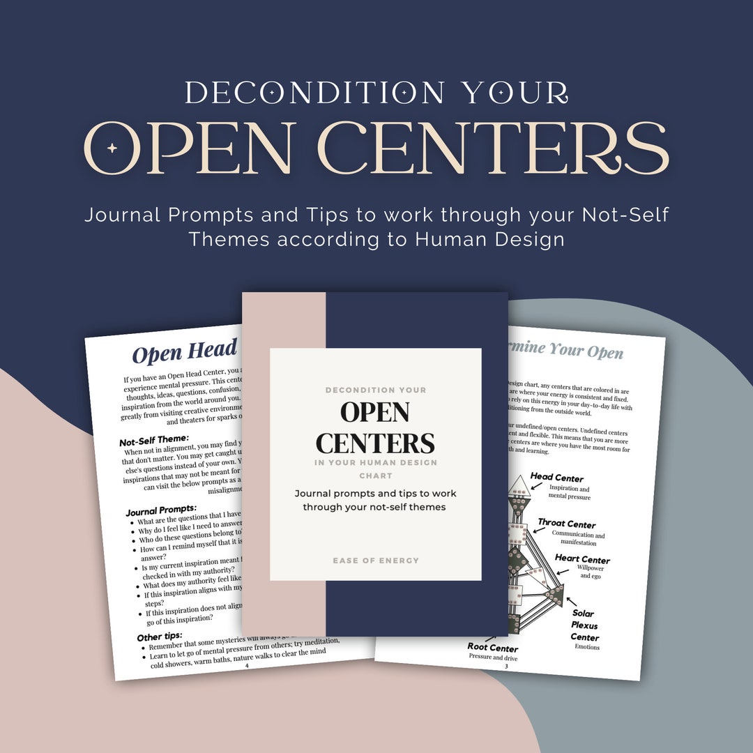 Human Design Open Center Deconditioning Guide - Tips & Journal Prompts ...