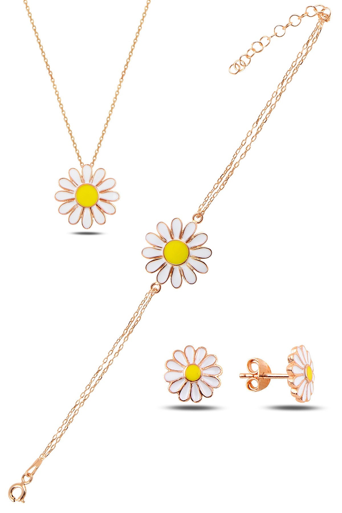 Daisy Set,925 Sterling Silver Set,cubic Zirconia,gift for Mother,gift ...