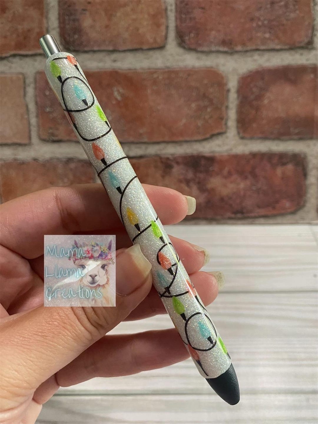 Christmas Lights Inkjoy Gel Pen, White Glitter, Refillable, Handmade - Etsy