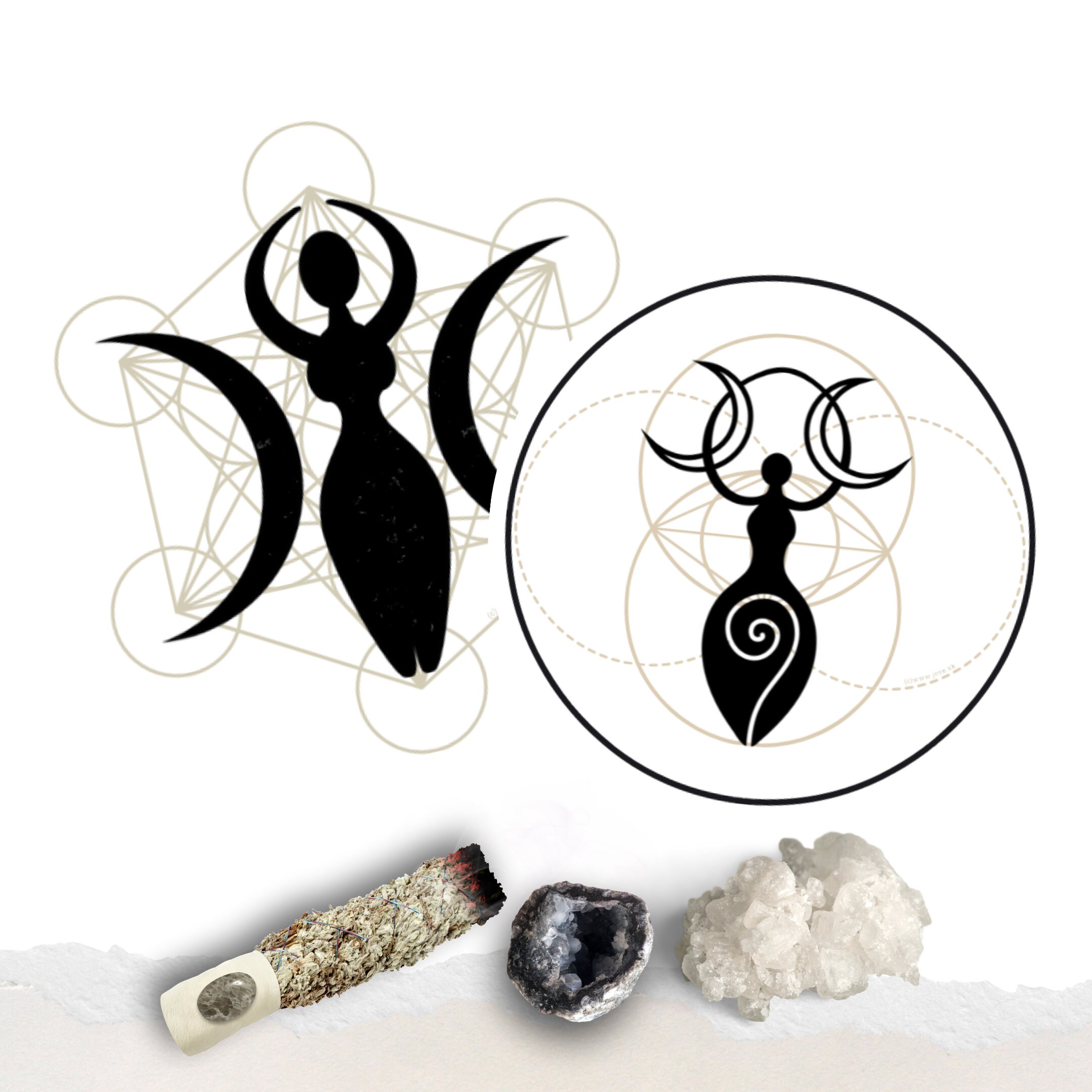 GODDESS CRYSTAL GRID, Printable Templates, 35 Pcs, Crystal Healing ...