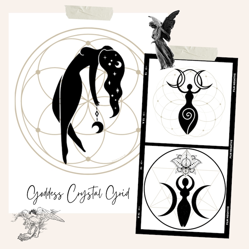 GODDESS CRYSTAL GRID, Printable Templates, 35 Pcs, Crystal Healing ...
