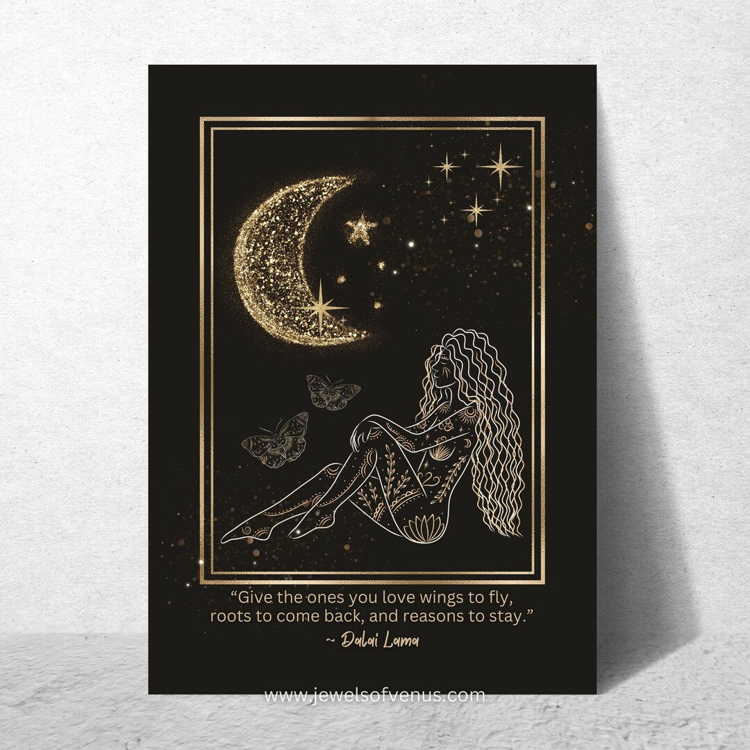 CELESTIAL GODDESS ART, Minimalist Wall Art, Bohemian Art, Divine ...