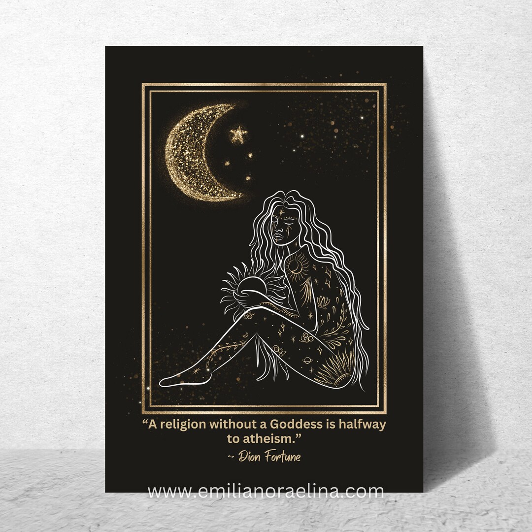 CELESTIAL GODDESS ART, Minimalist Wall Art, Witchy Art Print, Divine ...