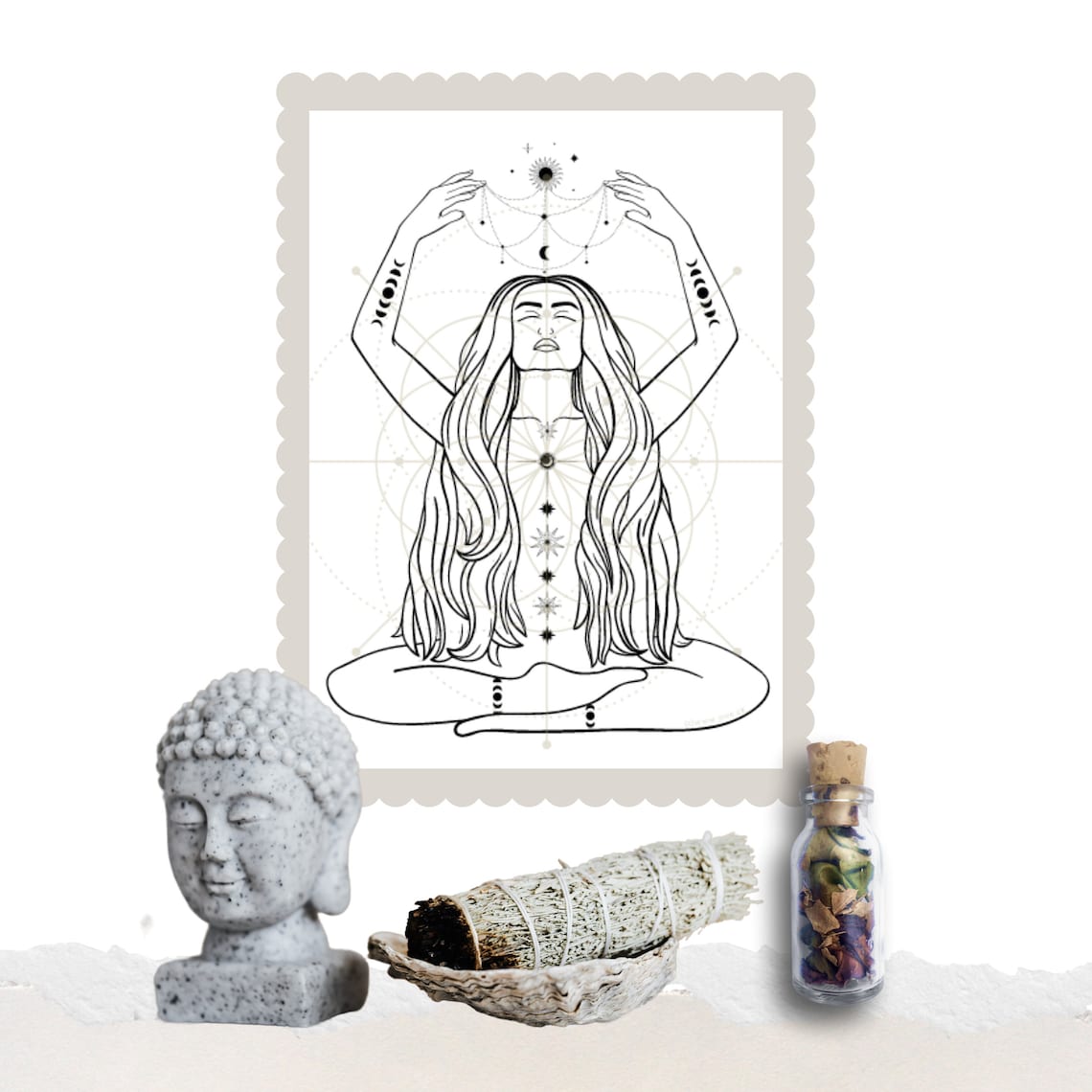 GODDESS CRYSTAL GRID, Printable Templates, 35 Pcs, Crystal Healing ...