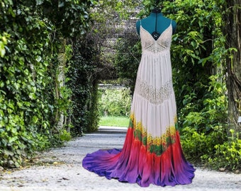 Wedding Dress Hand Painted Sunset Colors High Quality - Etsy